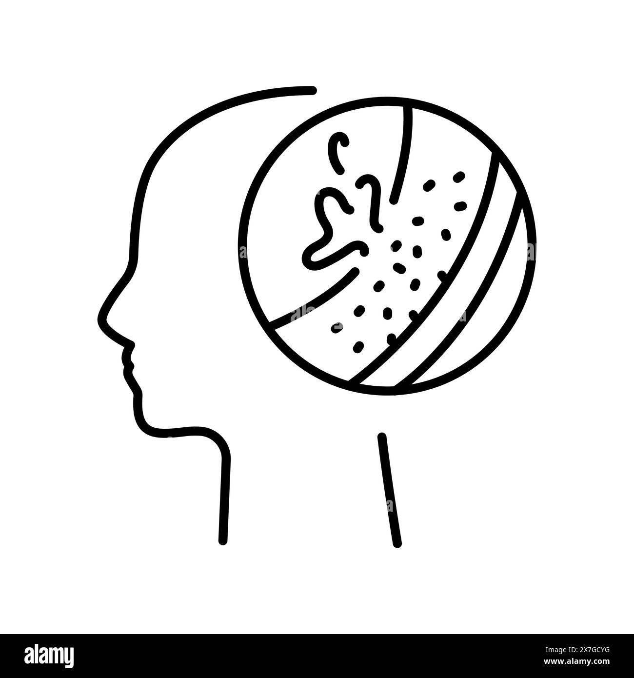 Stroke disease line black icon. Human disease sign for web page, mobile app, button, logo ...