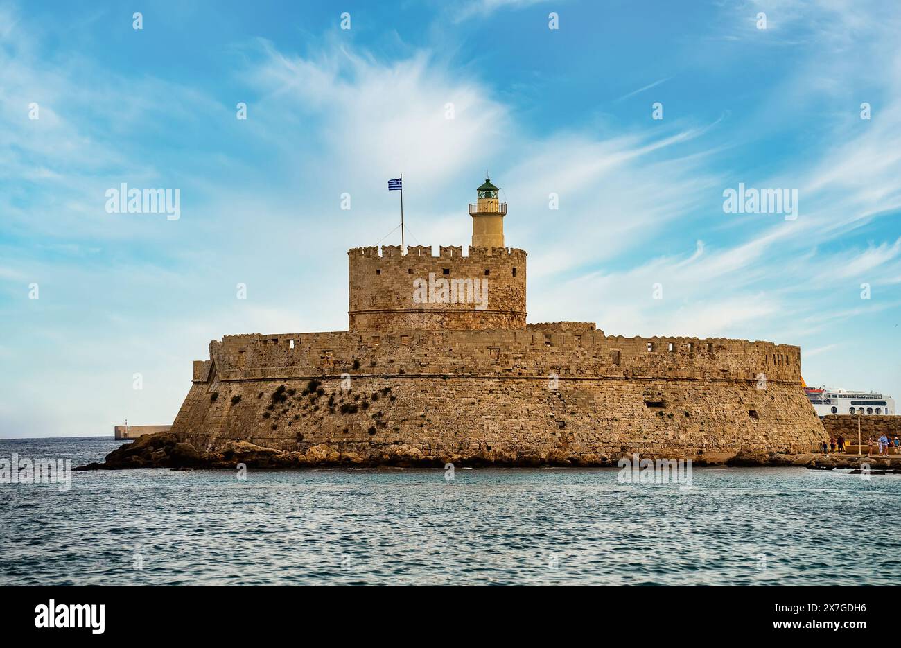 Fort of St. Nicholas in the city of Rhodes on the island of Rhodes ...