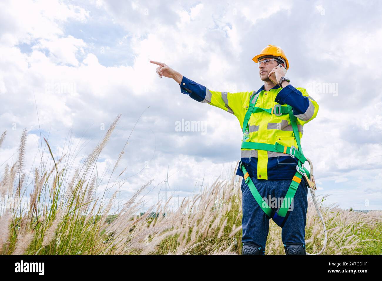 engineer male control operate field working outdoor service maintenance ...