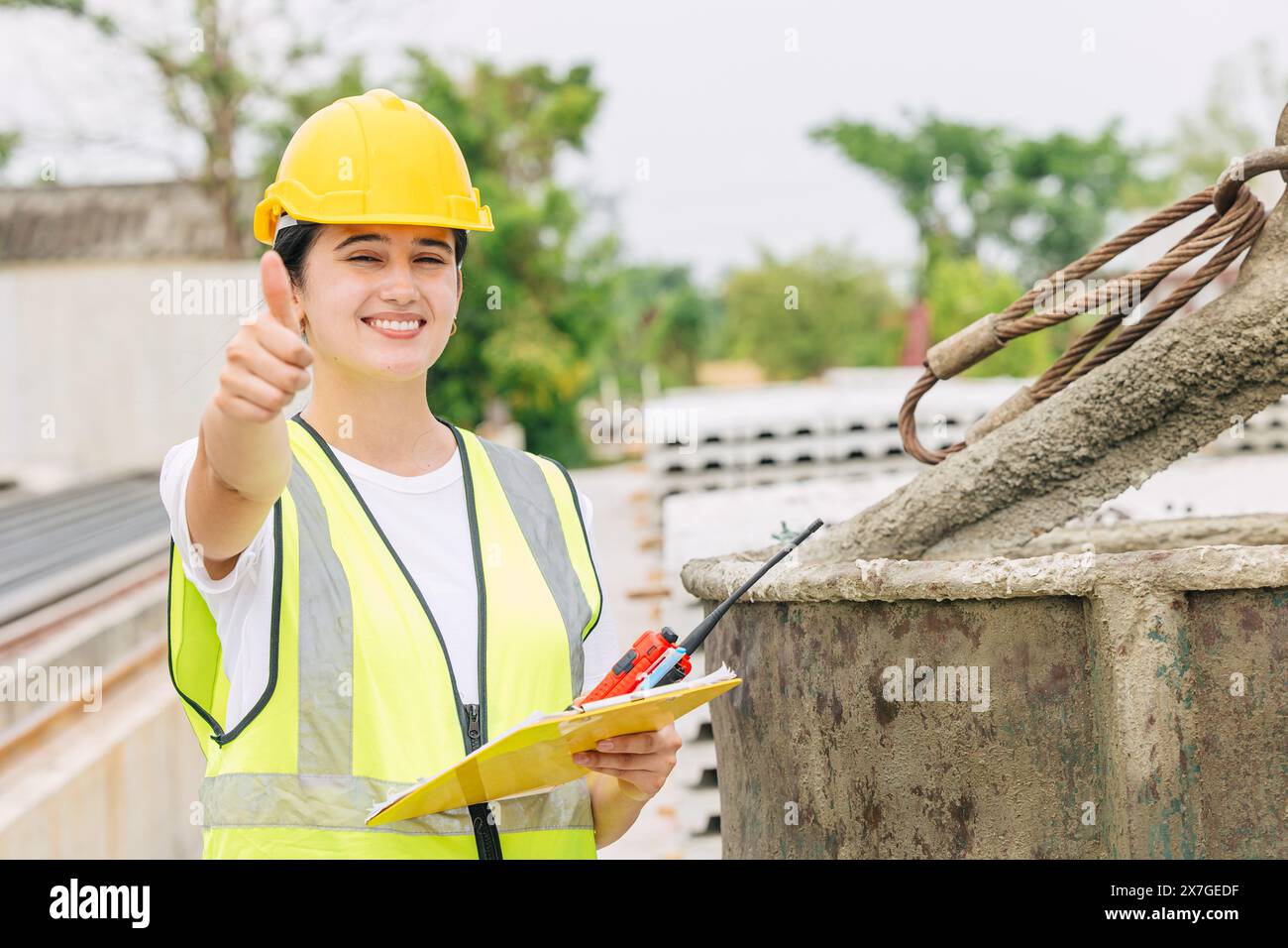 Portrait Hispanic Latin Indian beautiful smart engineer woman worker ...