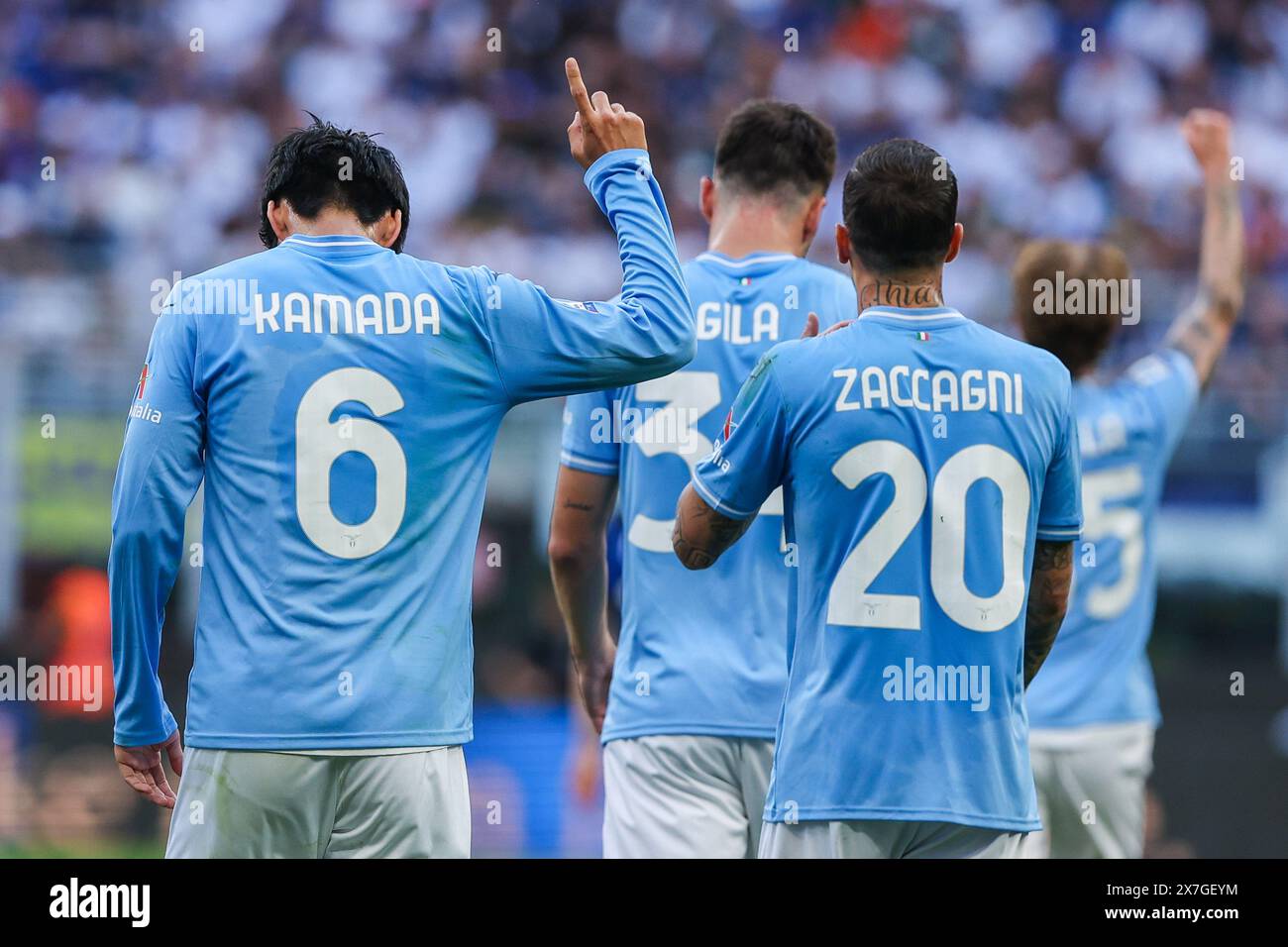Daichi Kamada of SS Lazio celebrates during Serie A 2023/24 football ...