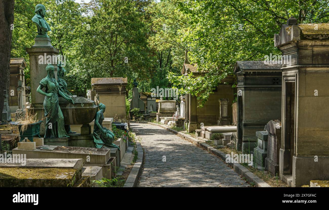 I walk among tombs in the Père-Lachaise cemetery in Paris, uncrowded ...
