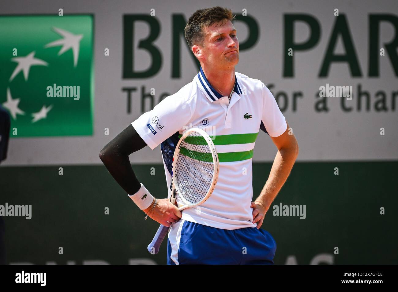 Manuel GUINARD of France looks dejected during first qualifying day of Roland-Garros 2024, ATP ...