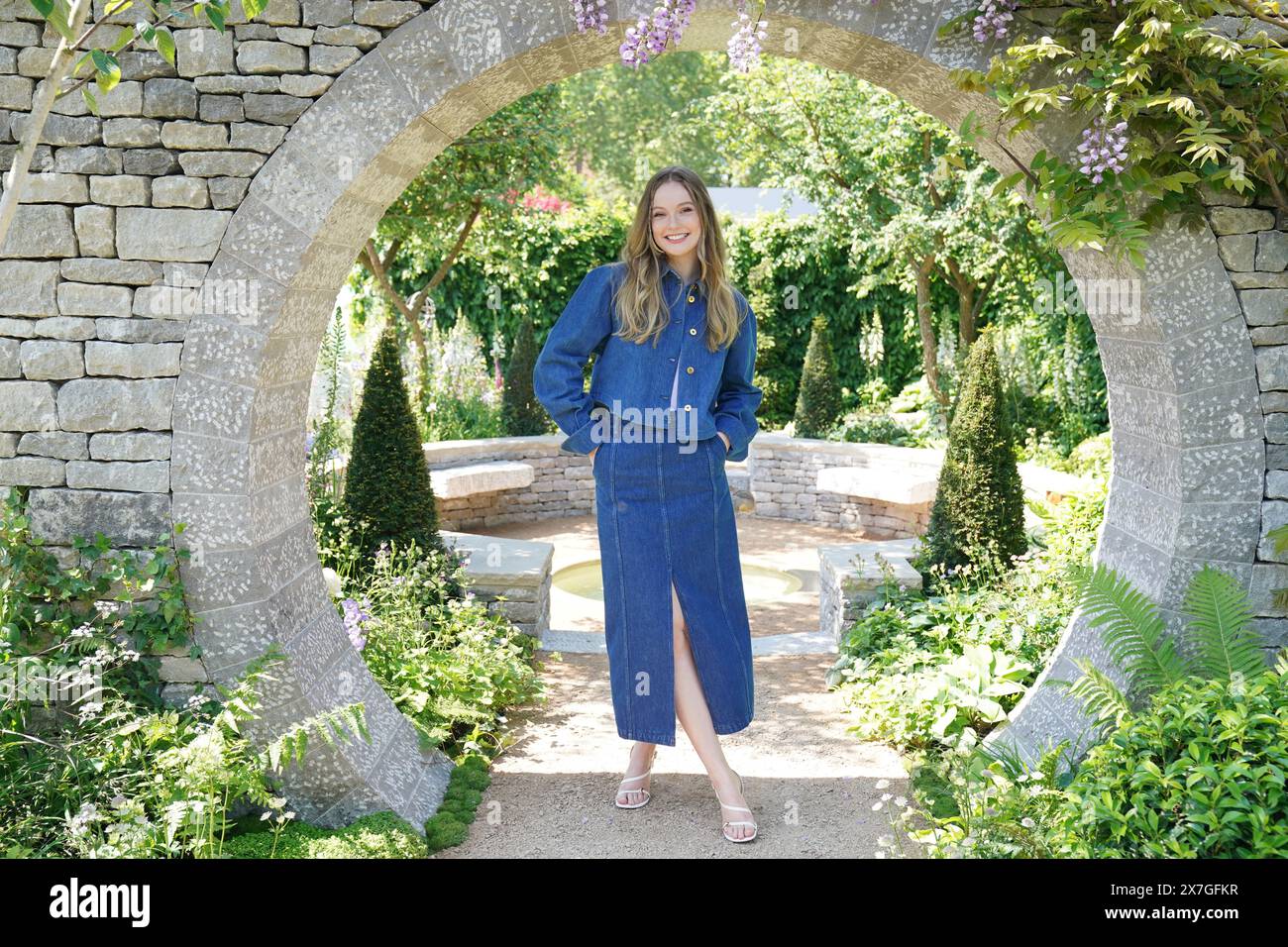 Bridgerton cast member Hannah Dodd in the Bridgerton Garden, during the ...