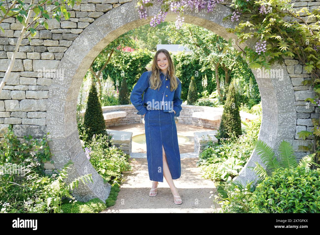 Bridgerton cast member Hannah Dodd in the Bridgerton Garden, during the ...