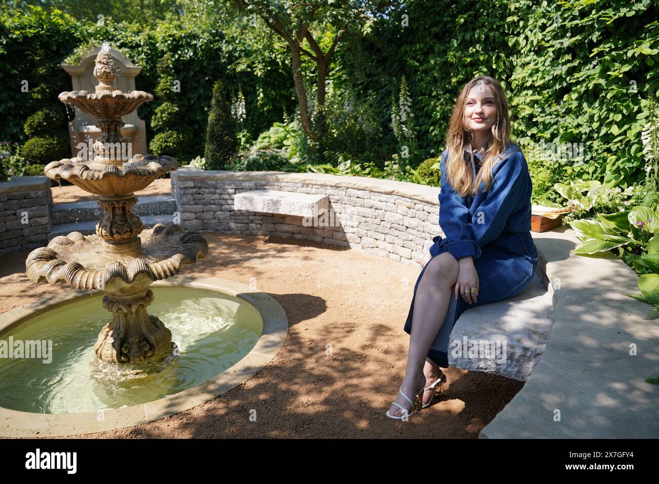 Bridgerton cast member Hannah Dodd in the Bridgerton Garden, during the ...
