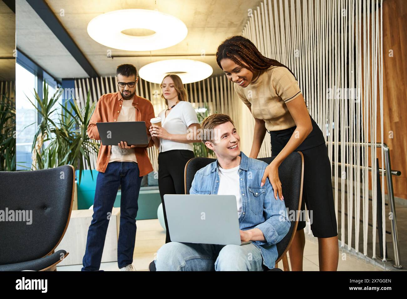 Team young professionals collaborating hi-res stock photography and ...