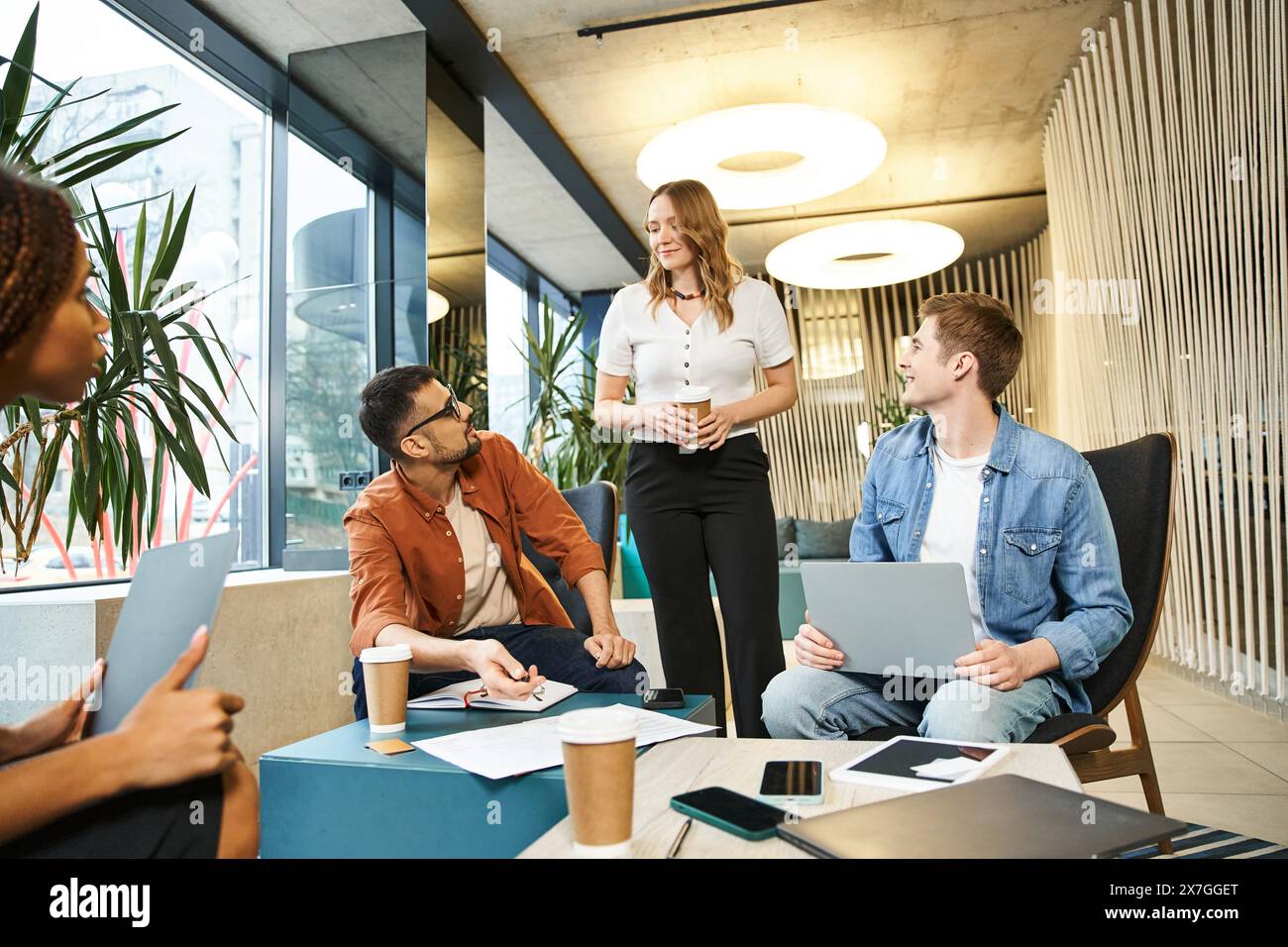 Team working remotely laptops hi-res stock photography and images - Alamy