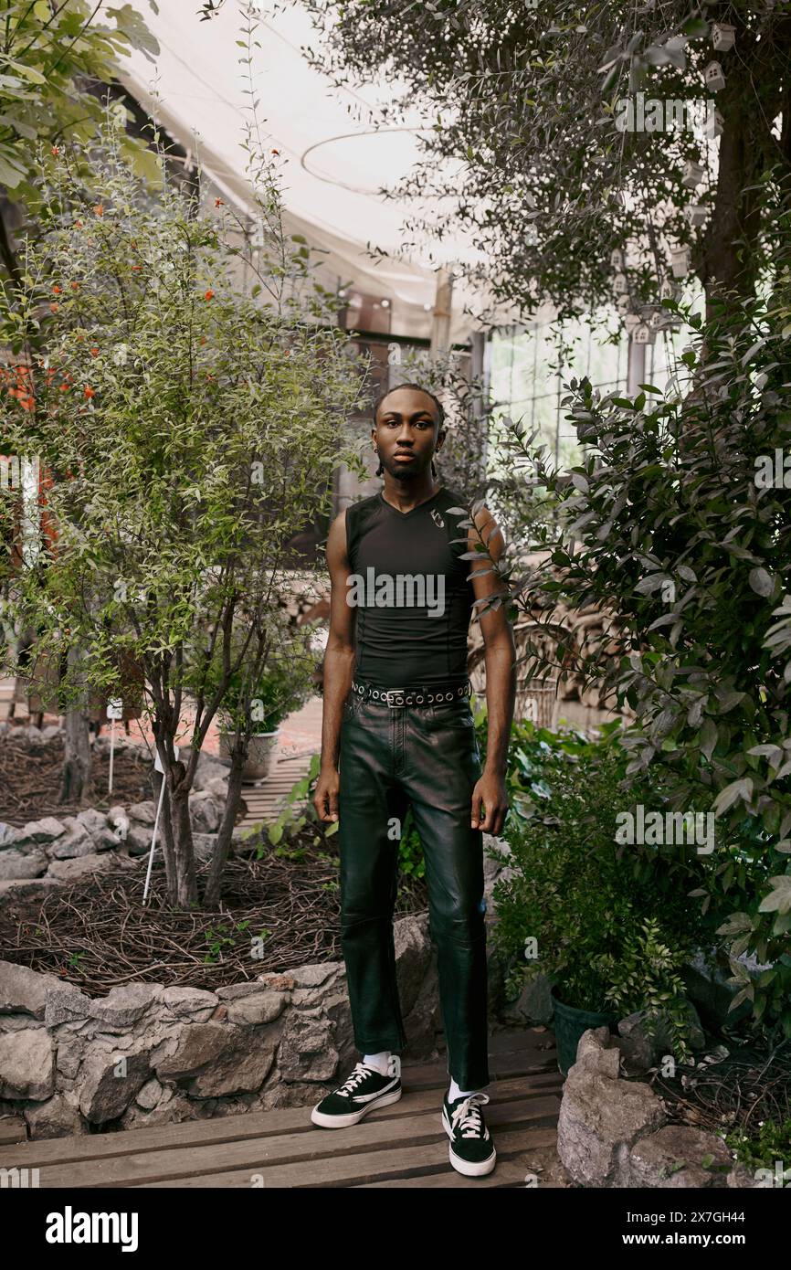 A handsome African American man with sophisticated dapper style ...