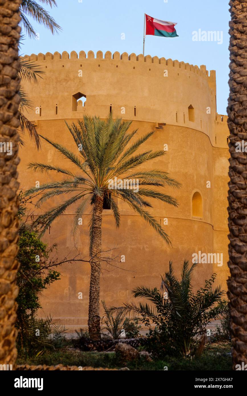 Rustaq, Oman, Arabian Peninsula, Middle East - Rustaq Fort, Omani Flag ...