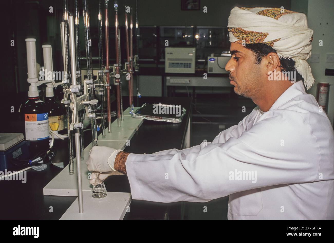 Muscat, Oman, Arabian Peninsula, Middle East. Omani Lab Technician at ...