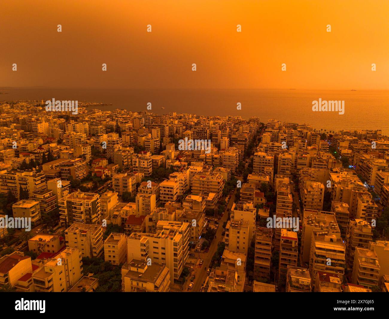 Athens,Greece,April 23,2024.Dust from Africa covers everything.View ...