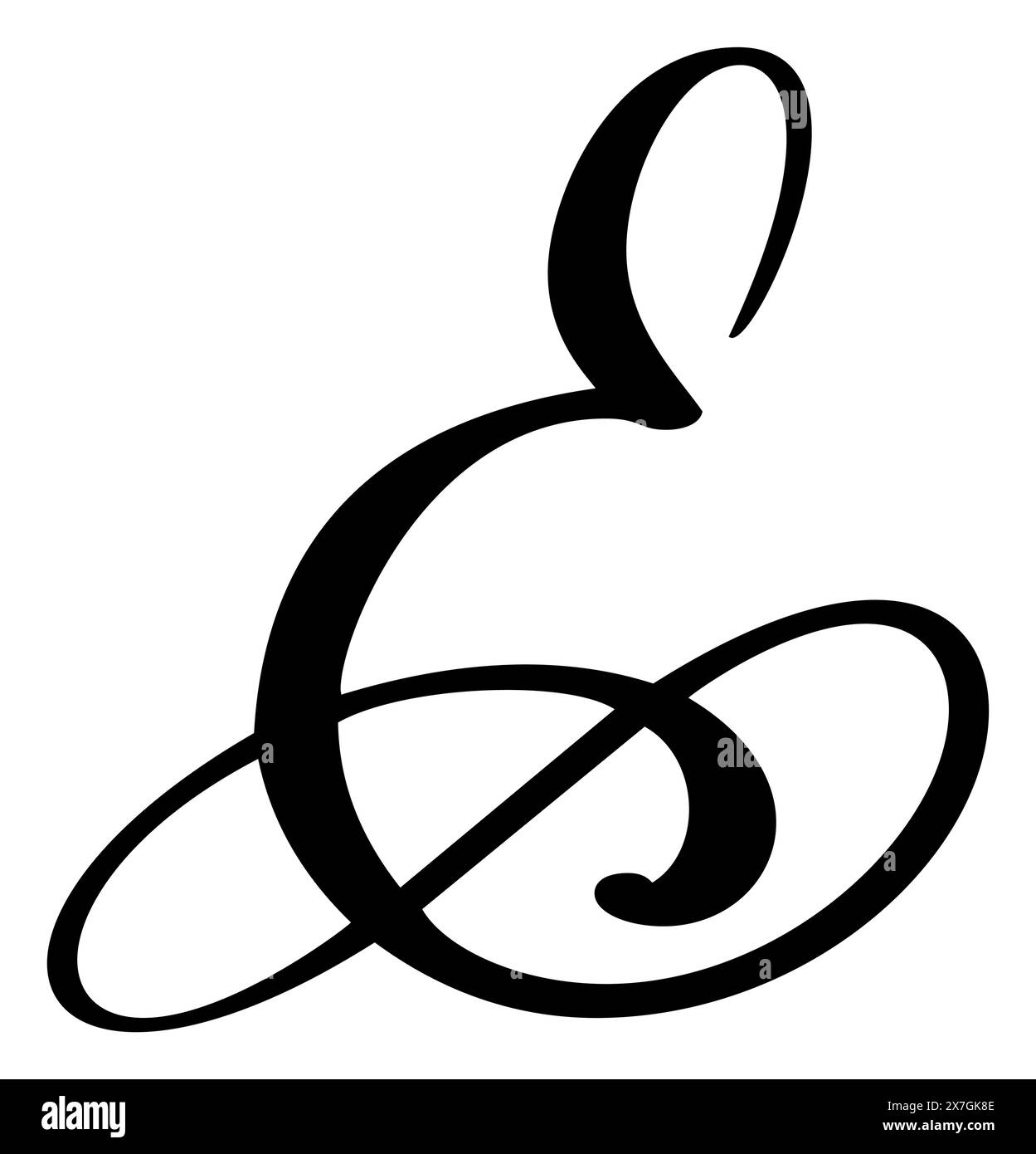 Hand drawn vector calligraphy letter E. Script font logo. Handwritten ...