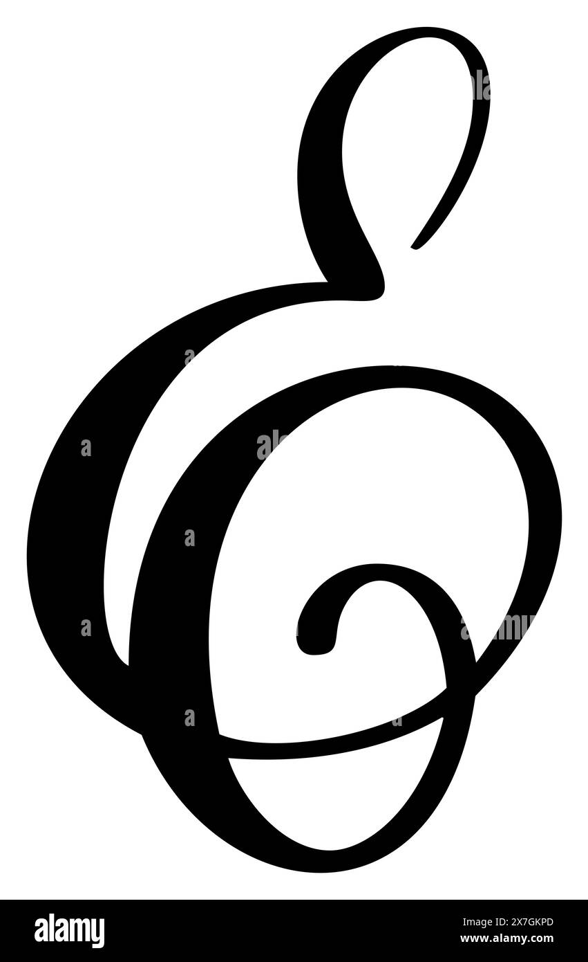 Vector calligraphy hand drawn letter E logo. Script font. Handwritten ...