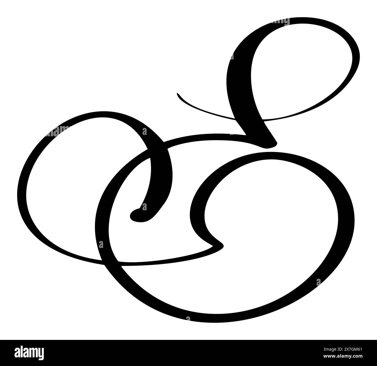 Hand drawn vector calligraphy letter E. Script font logo. Handwritten ...