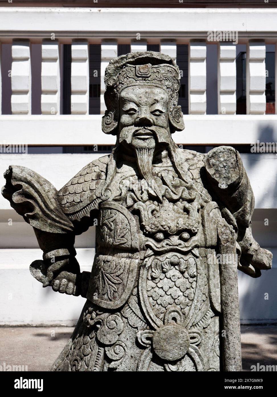 Thailand, Bangkok, Amarintharam Worawihan Temple, sacred statue at the ...