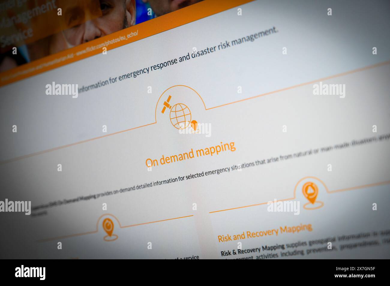 The EU's Copernicus Emergency Management system website is seen in this illustration photo taken ...