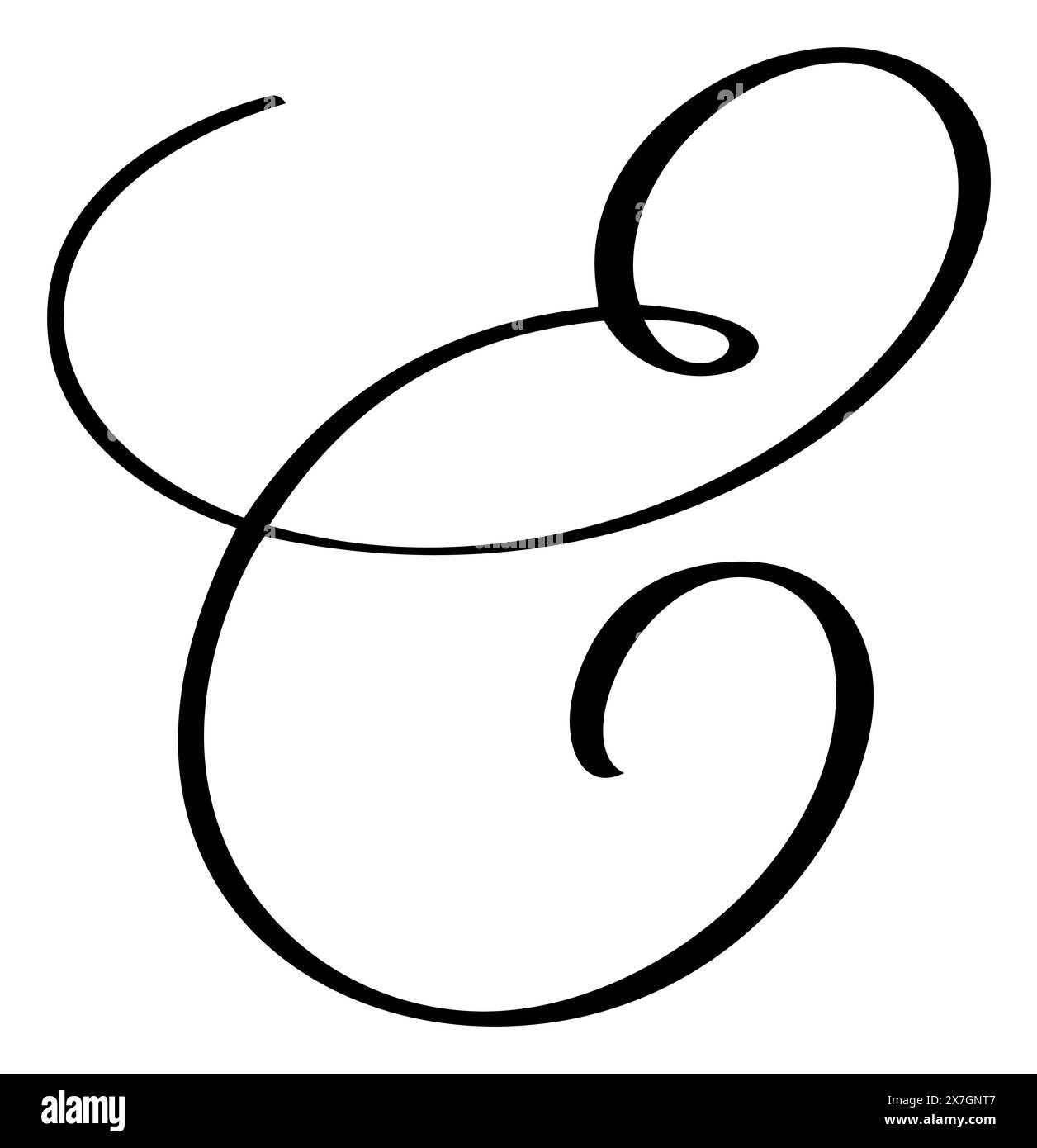 Hand drawn vector calligraphy letter E. Script font logo. Handwritten ...