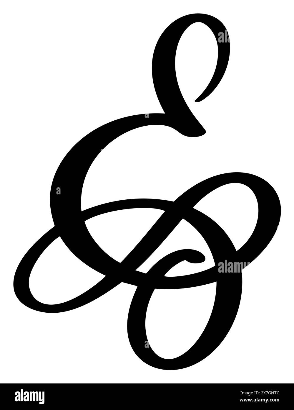 Hand drawn vector calligraphy letter E. Script font logo. Handwritten ...