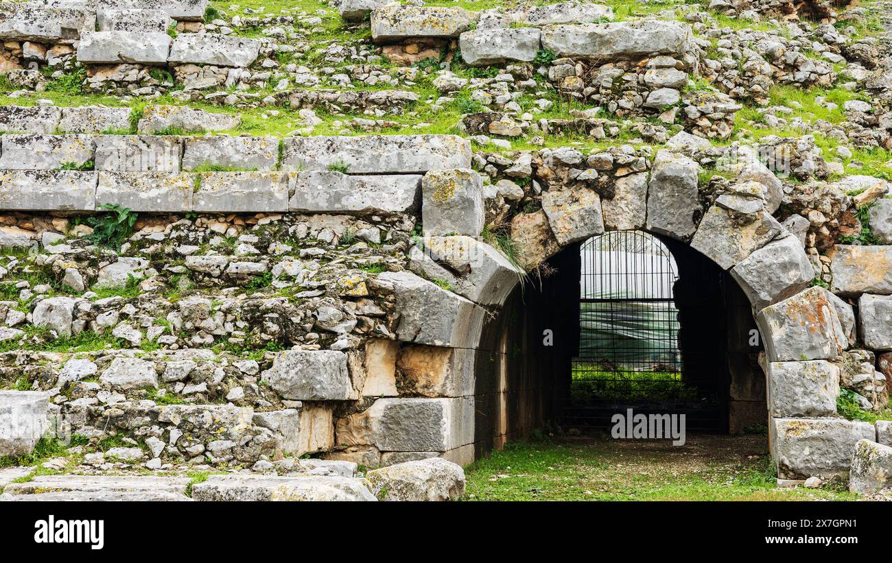 Entrance to ancient roman theater ruins Stock Photo - Alamy