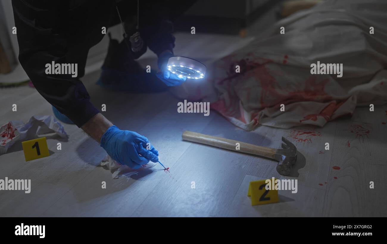 Blood magnifying glass detective hi-res stock photography and images ...