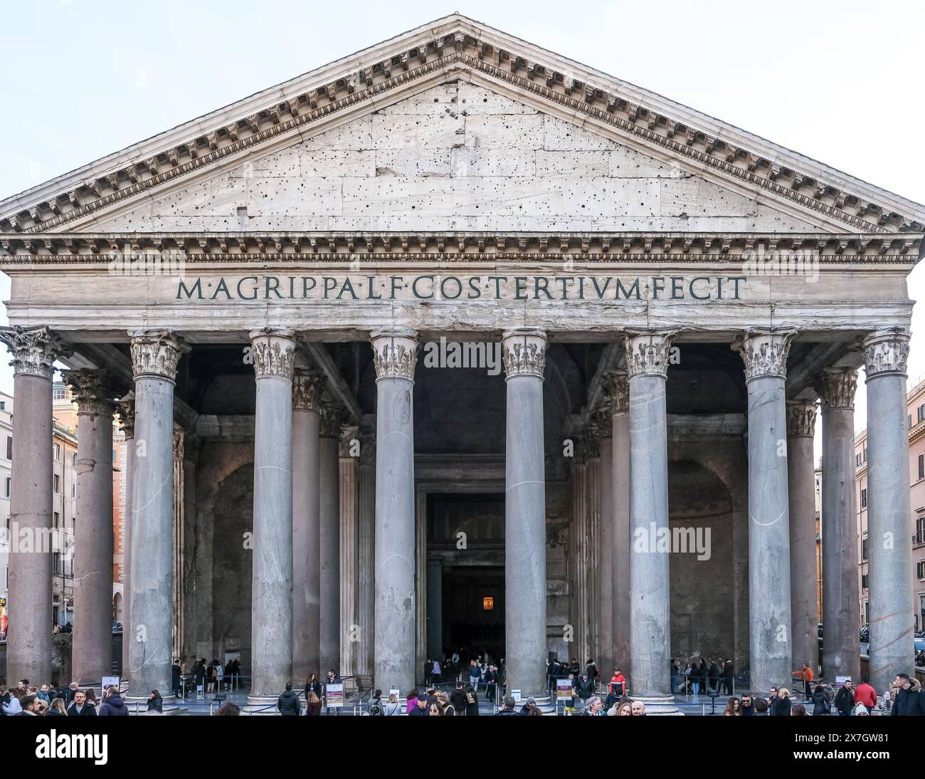 Detail of the Pantheon, a former Roman temple and, since AD 609, a ...