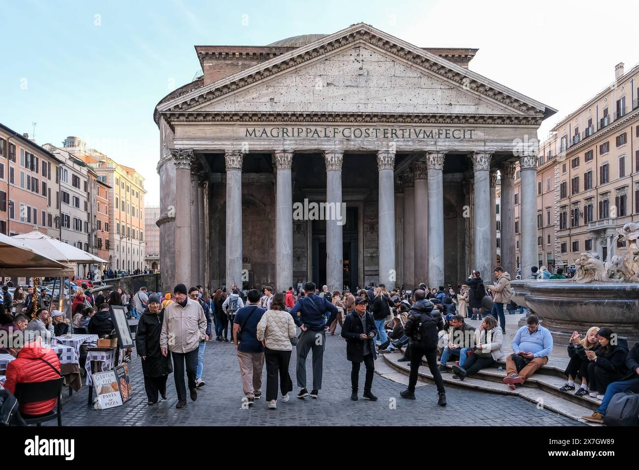 Detail of the Pantheon, a former Roman temple and, since AD 609, a ...