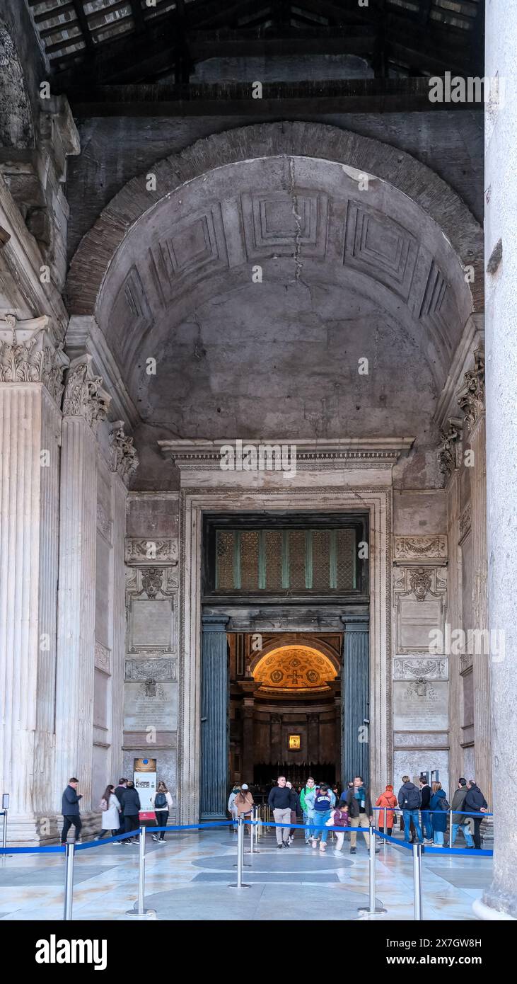 Detail of the Pantheon, a former Roman temple and, since AD 609, a ...
