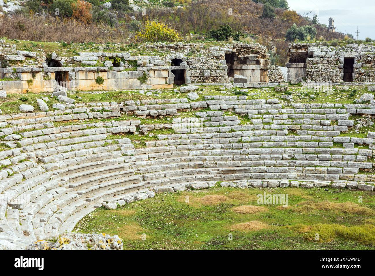 View of seating in ancient theater Stock Photo - Alamy