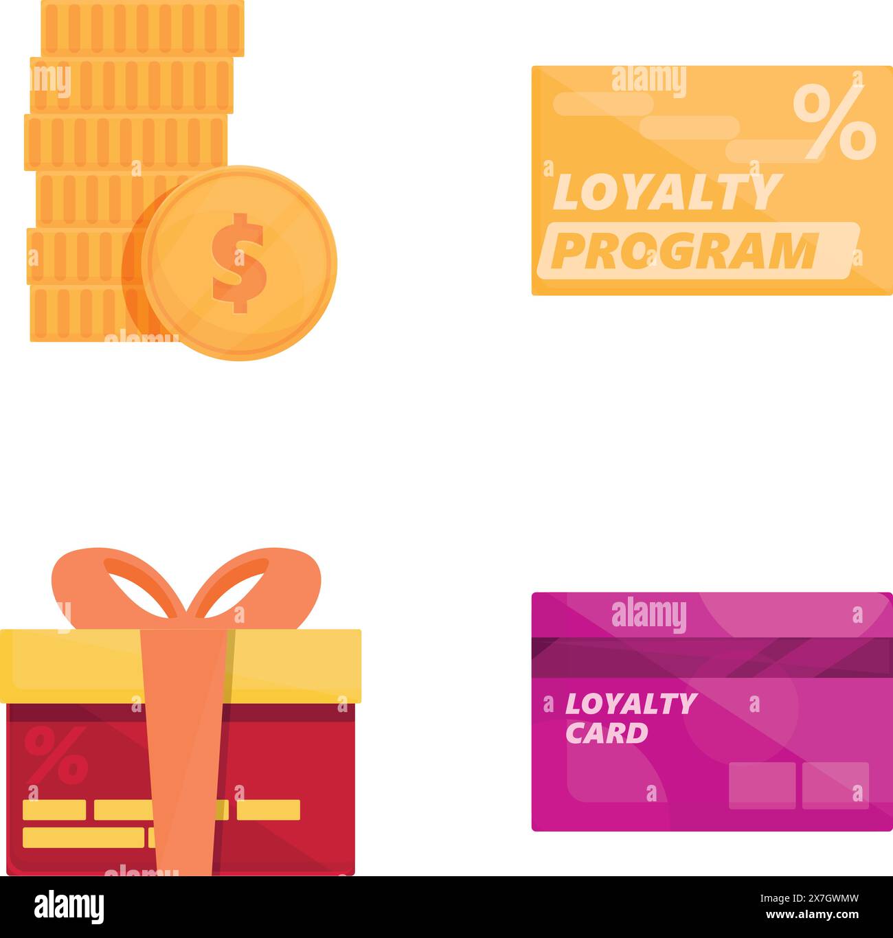 Loyalty program icons set cartoon vector. Loyalty program and customer ...