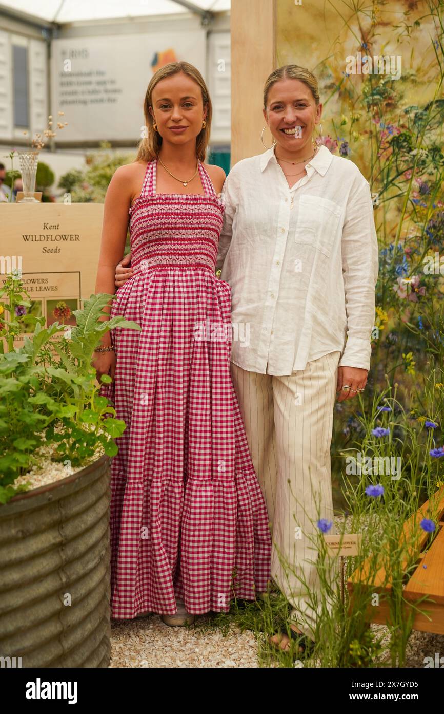 Lady Amelia Windsor and garden designer Tabi Jackson Gee attend the RHS ...
