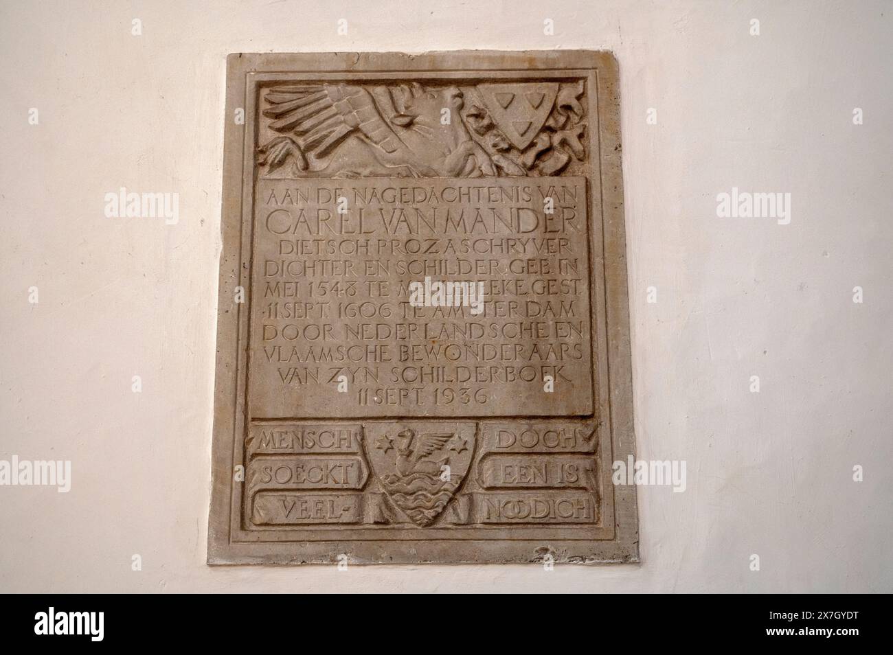 Monumental Stone Carel Van Mander At The Oude Kerk Church At Amsterdam ...