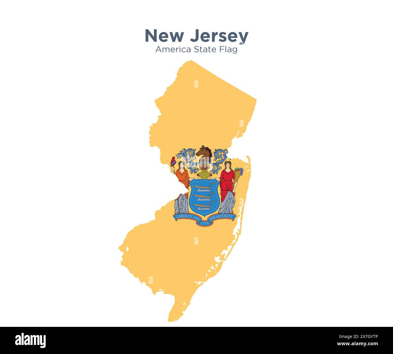New Jersey flag and map. Flags of the U.S. states and territories ...