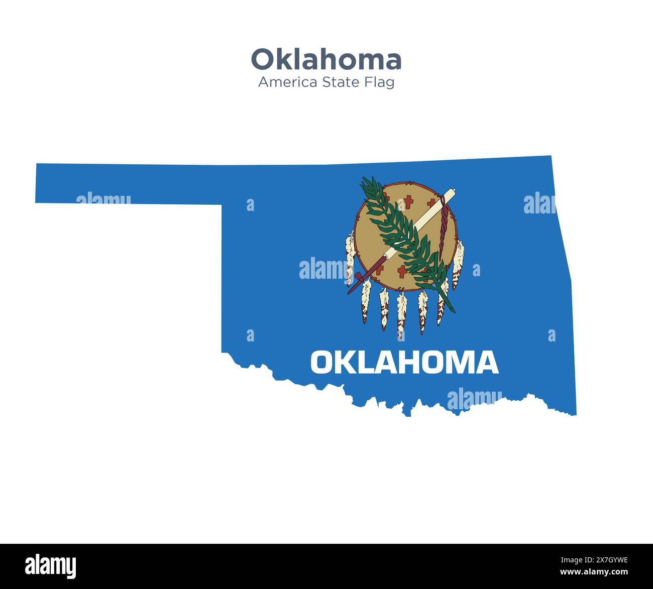 Oklahoma flag and map. Flags of the U.S. states and territories ...