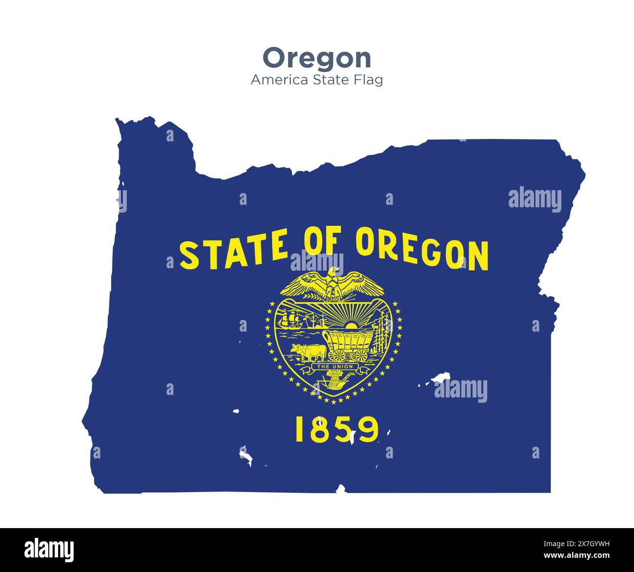 Oregon flag and map. Flags of the U.S. states and territories. America ...