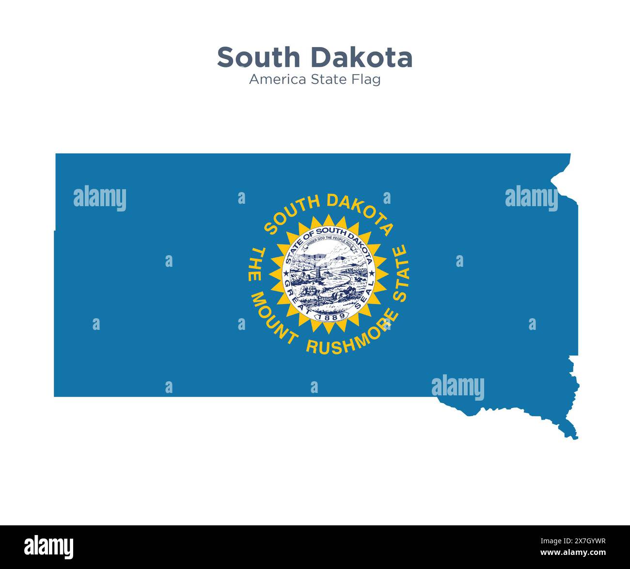 South Dakota flag and map. Flags of the U.S. states and territories ...