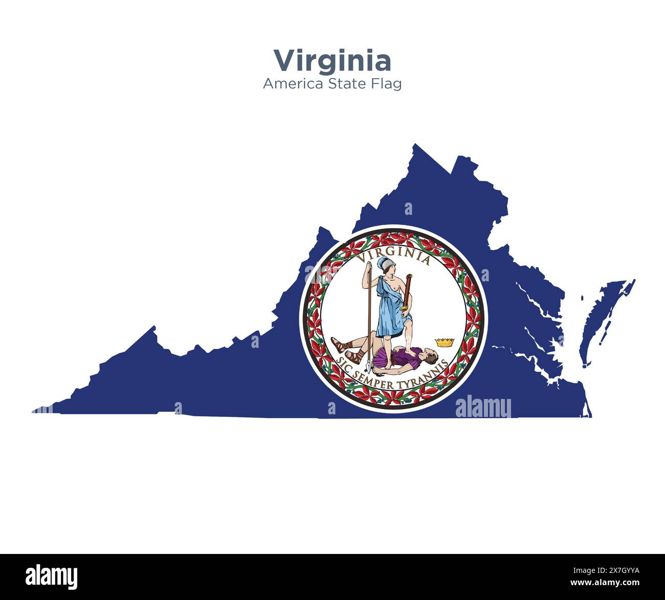 Virginia flag and map. Flags of the U.S. states and territories ...