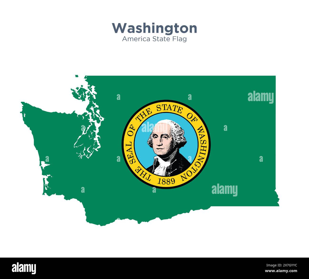 Wsahington flag and map. Flags of the U.S. states and territories ...