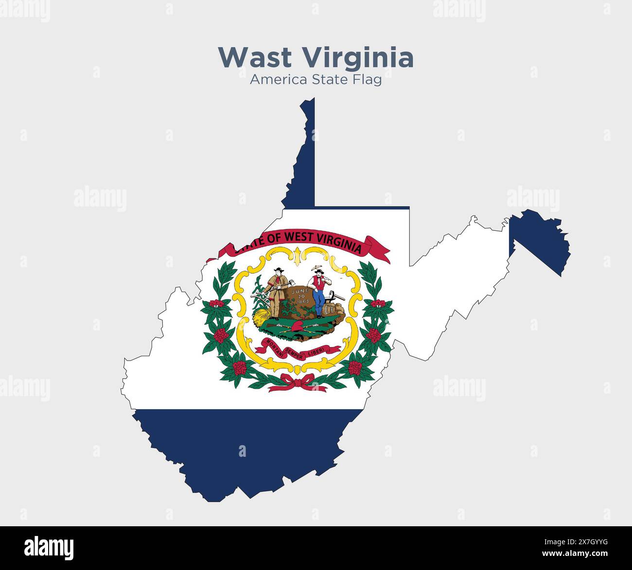 West Virginia flag and map. Flags of the U.S. states and territories ...