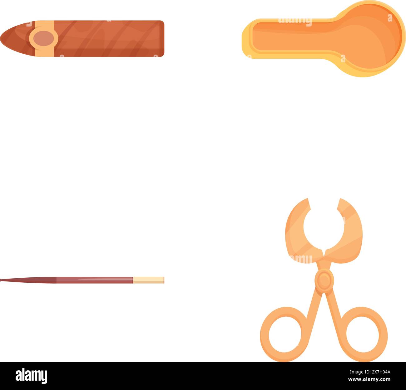 Smoking accessory icons set cartoon vector. Cigar and smoking device ...