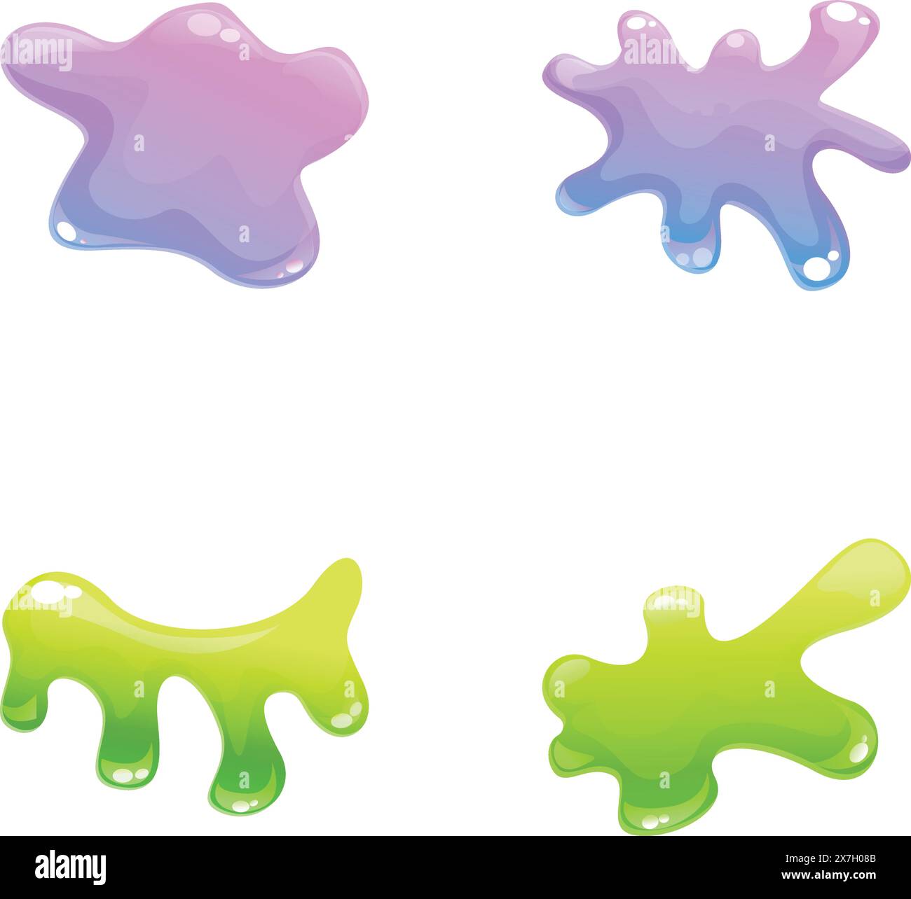 Slime icons set cartoon vector. Colorful dripping slime stain. Jelly ...