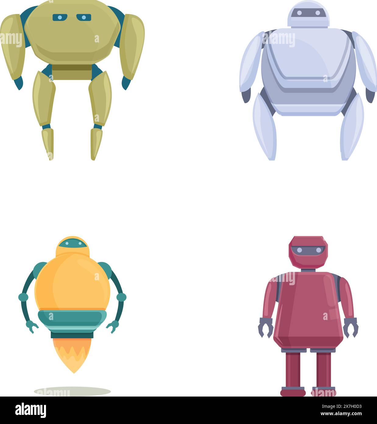 Robot icons set cartoon vector. Modern electronic robot. Technology ...