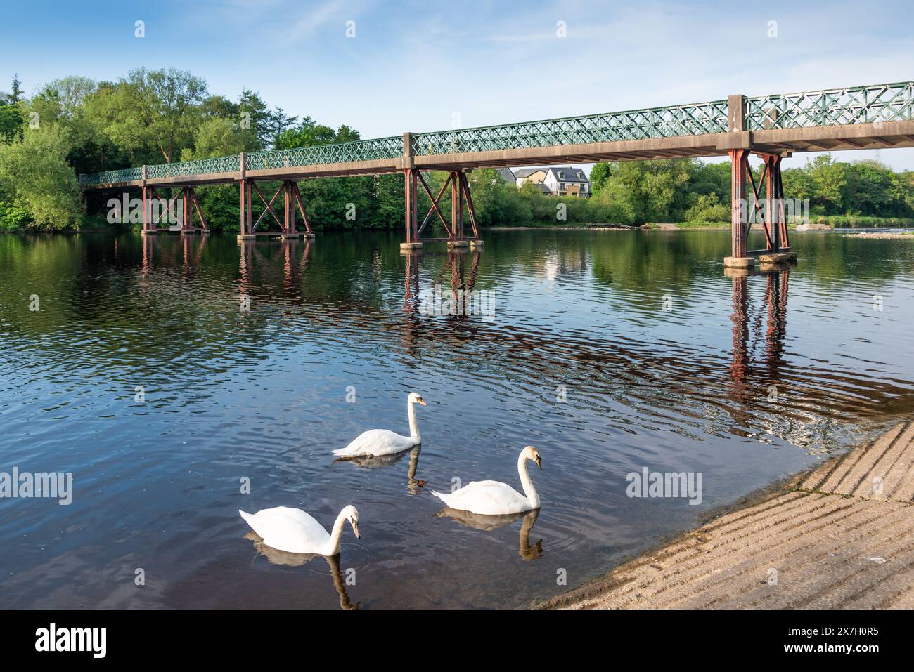 The narrow bridge over the River Lune at Halton. This was constructed ...
