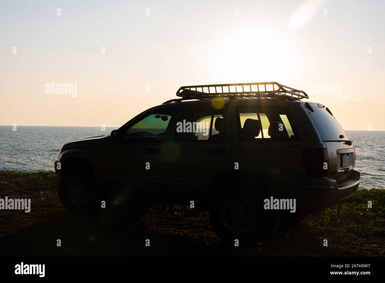Phuket Thailand January 22,2024:Brown American SUV Jeep Grand Cherokee ...