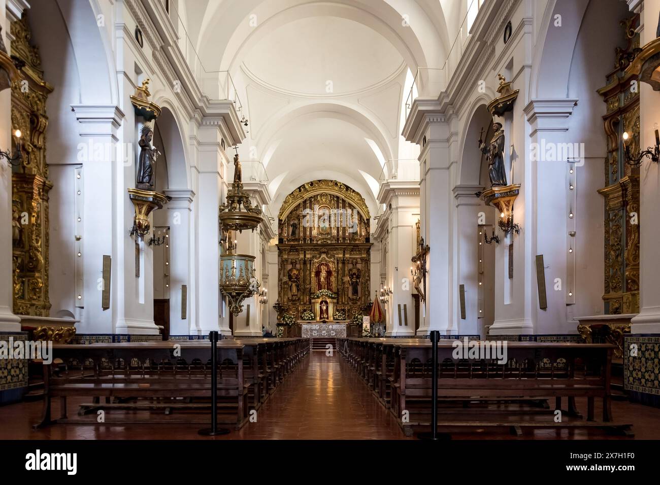 Detail of the Basilica of Our Lady of the Pillar in Recoleta, Buenos ...