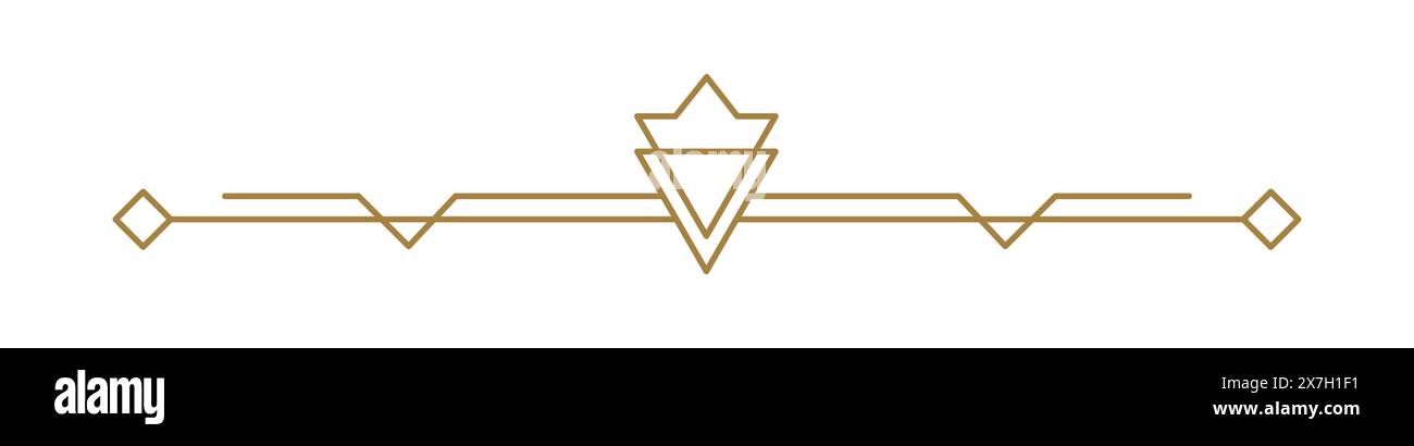 Art deco vector line text divider. Holiday border horizontal line shape ...