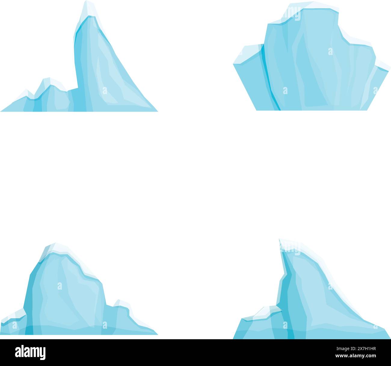 Big iceberg icons set cartoon vector. Iceberg floating in ocean. Huge ...