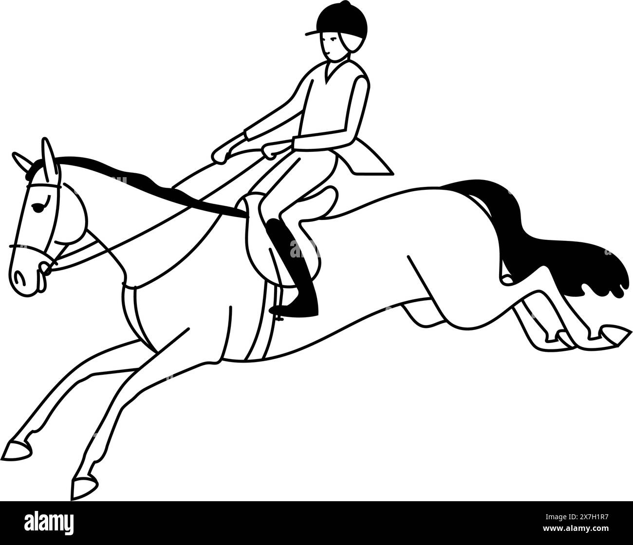 Hand drawing vector horseman rider, english style Stock Vector Image ...