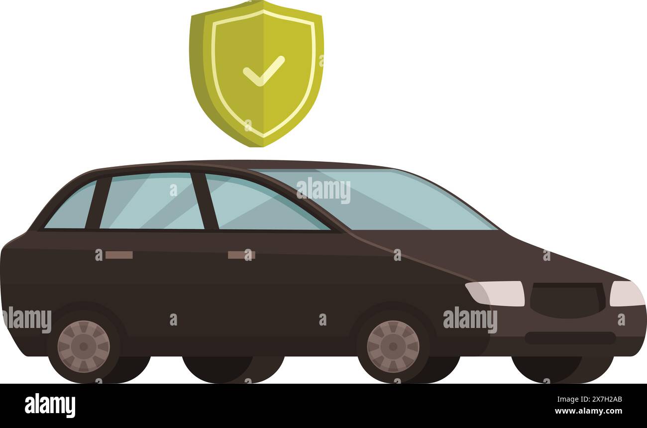 Illustration of a protective vehicle concept with insurance coverage ...