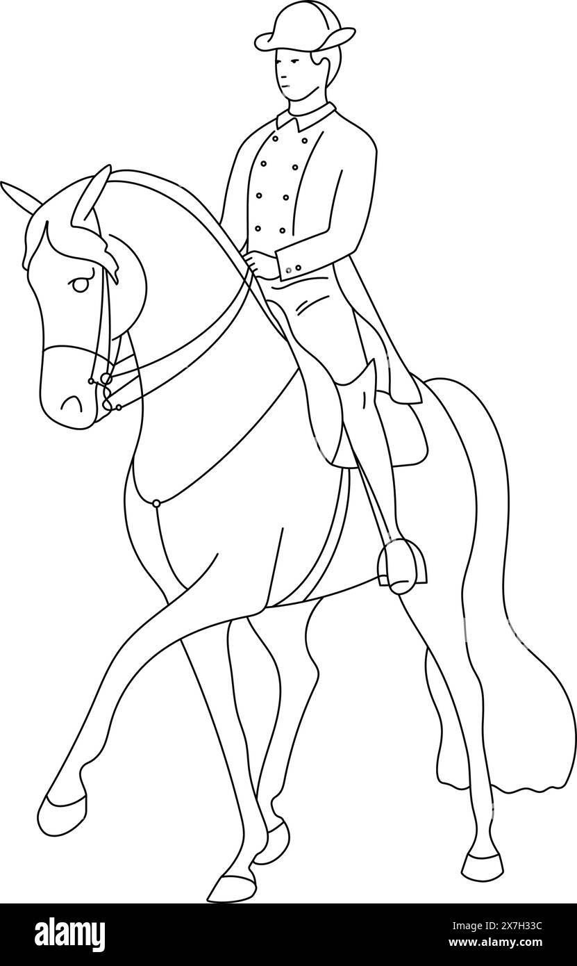 rider on a horse performs the half pass Stock Vector Image & Art - Alamy